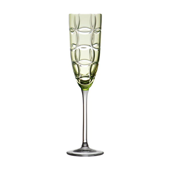 Zoe Light Green Champagne Flute - Ajka Crystal
