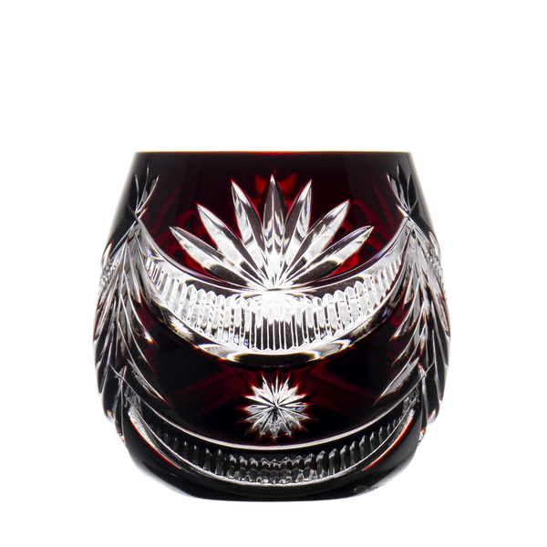 Winter Wonderland Dark Ruby Red Votive 3.3 in - Ajka Crystal