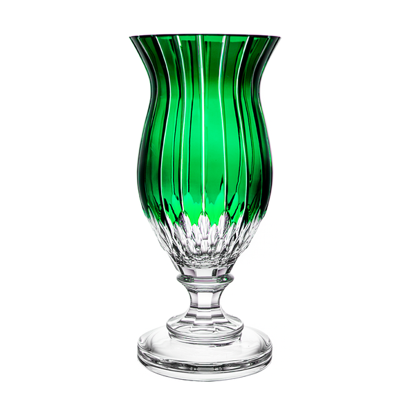 Castille Green Vase 13.4 in 2nd Edition - Ajka Crystal