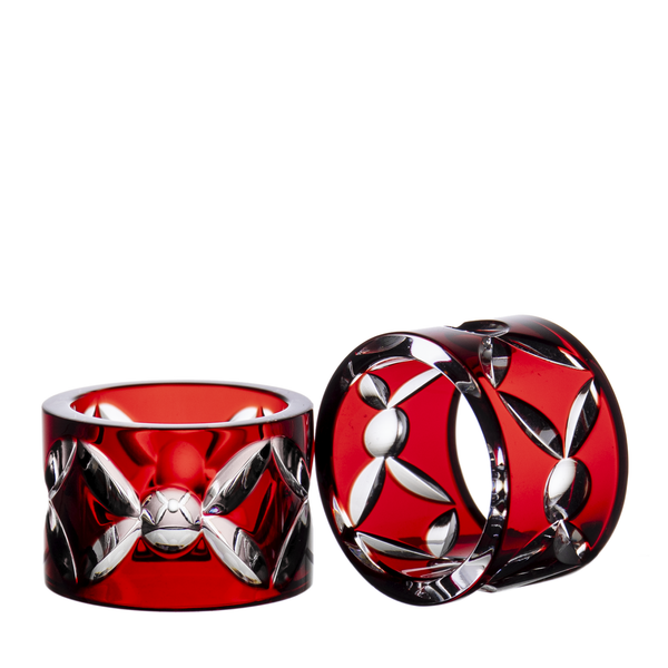 Oculus Ruby Red Napkin Ring Set of 2 - Ajka Crystal