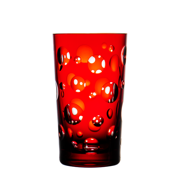 Fabergé Bubbles Ruby Red Highball - Ajka Crystal